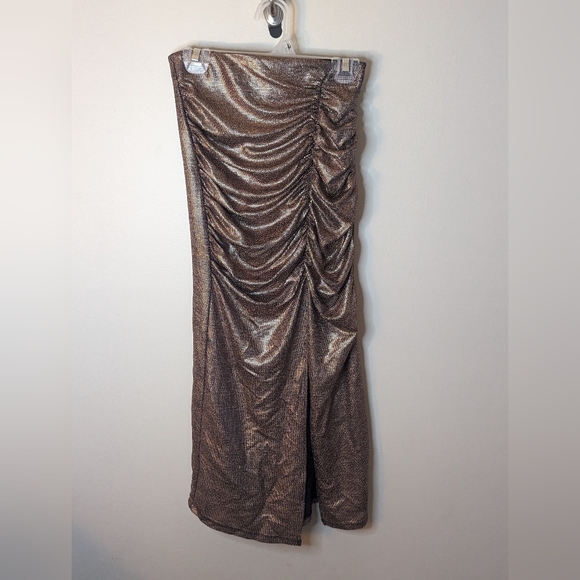 Zara | Dresses | Zara Festive Rose Gold Dress | Poshmark